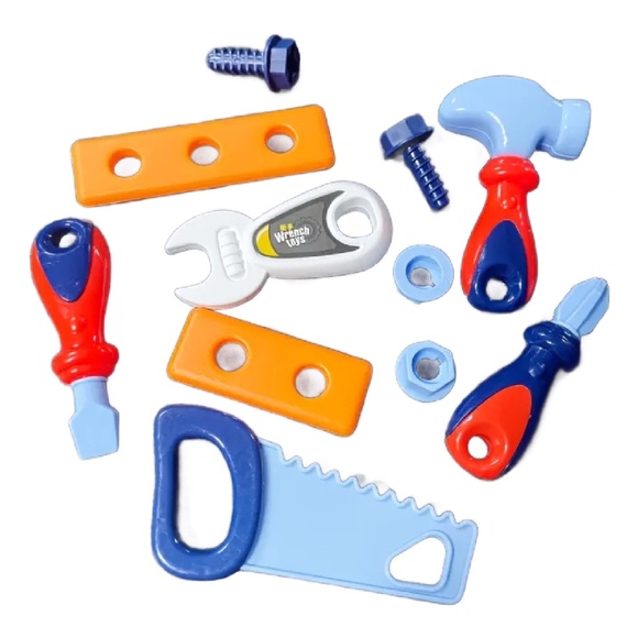 Toys | Childrens Toolbox Set 11pcs Simulation Repair Blue Tools Pretend ...